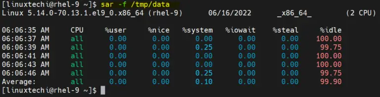 Generate Cpu Memory And Io Report Using Sar Command