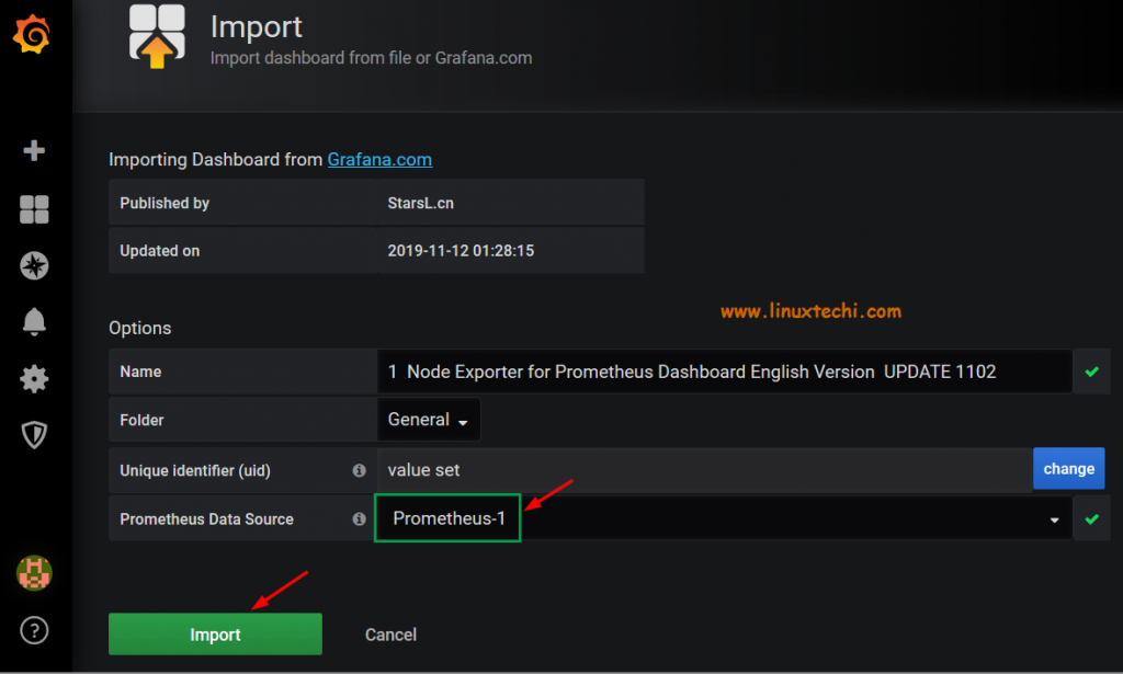 Import Dashboard Grafana Json File Linuxtechi